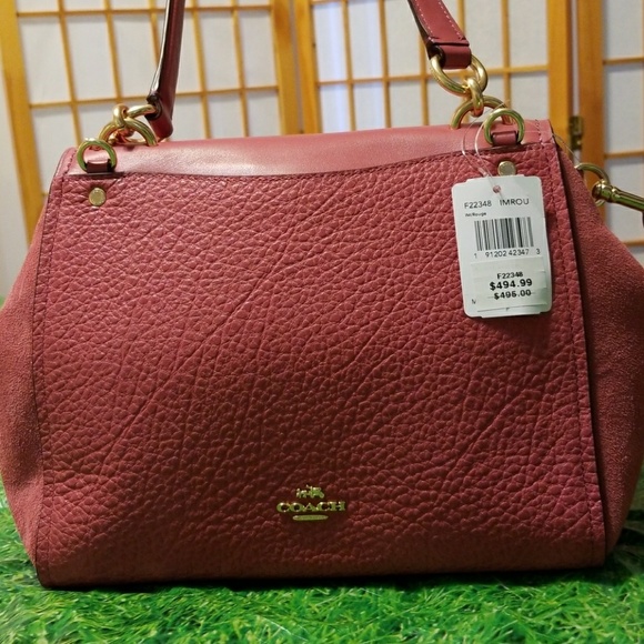 Coach | Bags | Coach Bag Leather Suede Rouge Color New | Poshmark